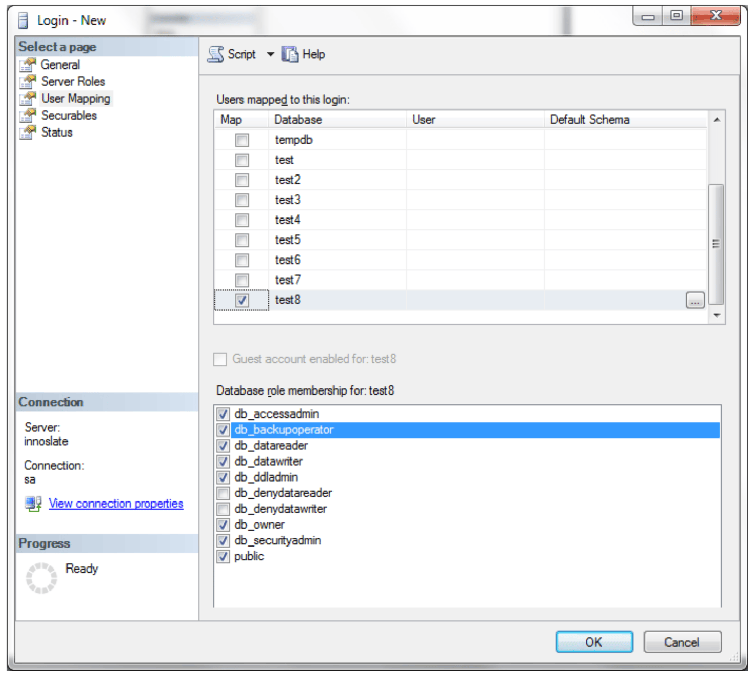 SQL Database Configuration